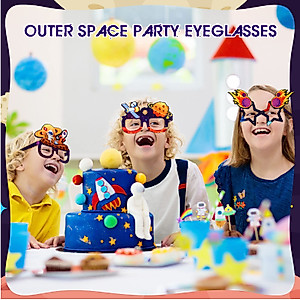 Fiada 36 Pcs Space Party Favors Birthday Gifts for Kids Space Paper Glasses Astronaut Eyeglasses Rocket Outer Planet for Boys Girls Holiday Band Birthday Baby Shower Party Decor
