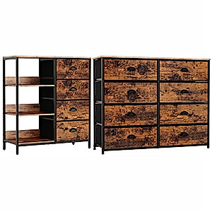 Large Dresser TV Stand Storage Organizer Closet for Clothes,Bedroom,Dresser with Shelf and Drawers Nightstand Set Entryway,Kitchen,Office Furniture