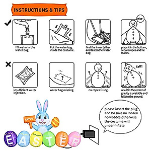 Domkom 6FT Easter Inflatable Bunny Outdoor Decorations with Eggs, Build-in LED Lights Holiday Blow Up Yard Decoration, for Easter Holiday Party, Outdoor,Garden, Yard Lawn Décor