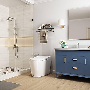 HOROW Luxury Smart Toilet, Upgraded and Modern with Bidet Built-in, Tankless Toilet with Automatic Powerful Flush, Auto Open/close Lid, Heated Bidet Seat, Instant Warm Water