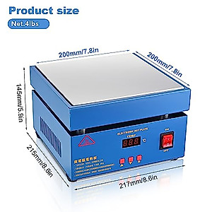 Soiiw Upgraded 110V 850W Soldering Hot Plate LED Microcomputer Electric Preheat Soldering Station Welder Hot Plate Rework Heater Lab 200X200mm Plate
