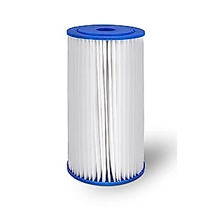 Big 10 x 4.5 inches Pleated Washable & Reusable Sediment Filter 5 Micron Amplified Surface Area, Removes Sand, Dirt, Silt, Rust, Extended Filter Life for 10" Big Housing (Set of 4)