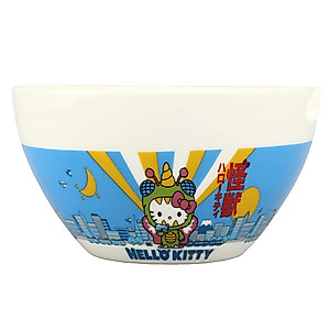 Bioworld Hello Kitty Kaiju Ceramic 20 oz Ramen Bowl with Chopsticks