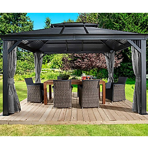 Sojag Outdoor 12' x 14' Mykonos Double Roof Hardtop Gazebo Outdoor Sun Shelter