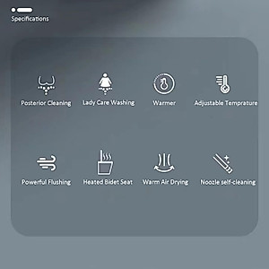 Smart Toilets with Heated Bidet Seat, Auto Smart Ceramic Toilet with Warm Water Sprayer & Dryer,Tankless Toilet with Automatic Flush, Auto Open/Close Lid, One Piece Bidet Toilet for Bathrooms,White