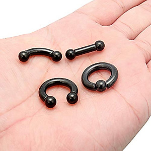 Ocptiy 6G Septum Rings Gauges Tunnel Plug Earrrings stretching kit Large Septum Nose pincher Pa Nipple Lip Tongue Ring Hoop Stainless Surgical Steel Cartilage Helix Earring Piercing Jewerly Women Men