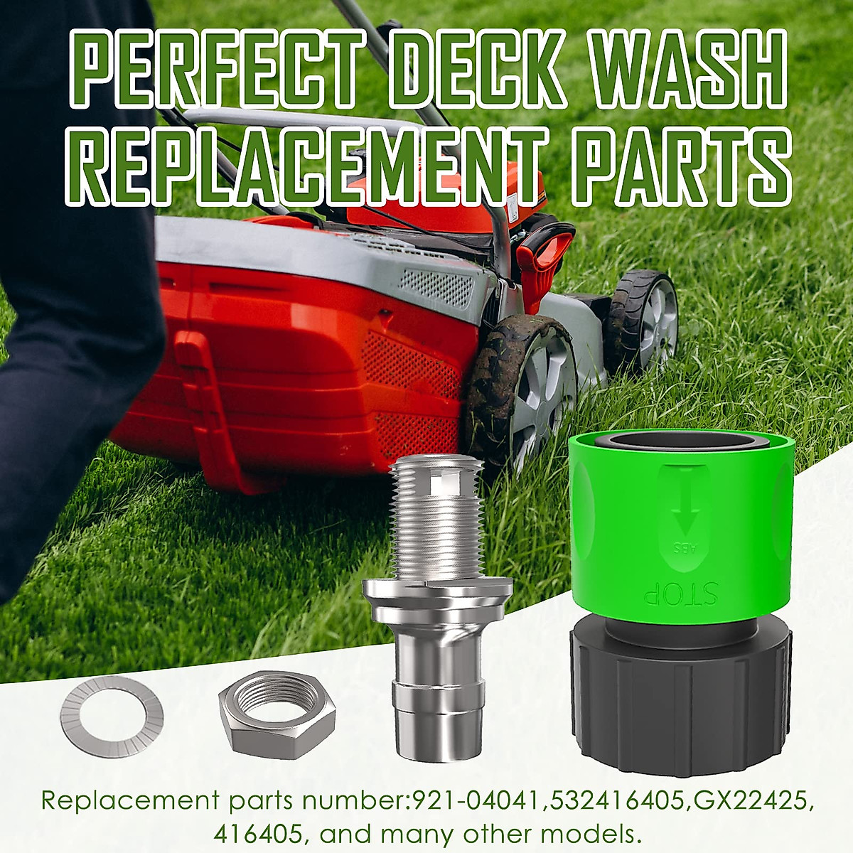 Aolamegs Quick Connect Riding Lawn Mower Deck Wash Kit,Deck Wash Adapter for Lawn Mowers and Tractors,Fits MTD, Troy-Bilt, Craftsman Lawn Mower Tractor(3+1)