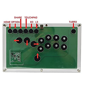 DIACCO B1-PS-DIY Ultra-Thin All Buttons Style Arcade Joystick Fight Stick Game Controller Compatible with PS4/PS3/PC Hot-Swap Cherry MX (Color : White Buttons)