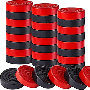72 Pieces Wooden Checkers 1.06 Inch Checkers Board Game Pieces Stackable Ridge in Drawstring Storage Pouch for Checkers Backgammon Game, Red and Black