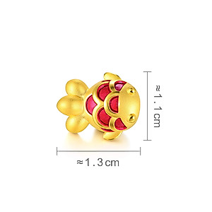 CHOW SANG SANG 999 24K Solid Gold Goldfish Charm Bracelet for Women 91505C