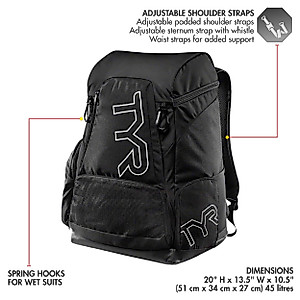 TYR LATBPLTH001ALL Alnc30L Backpack LTH Black All