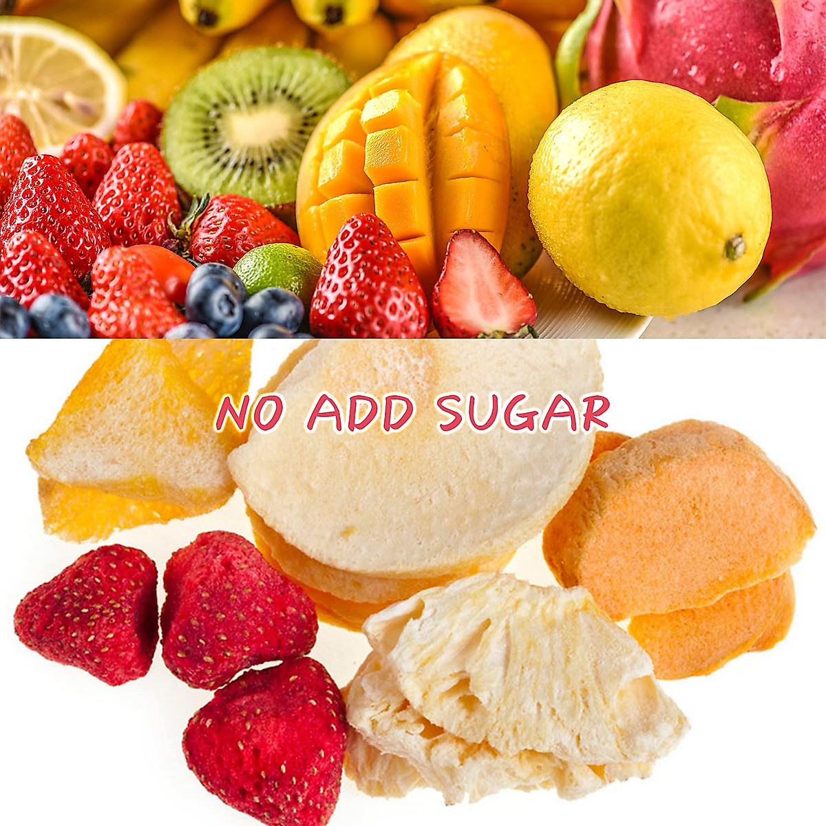 ONETANG Freeze-Dried Mixed Fruit, 12 Pack Single-Serve Pack, Non GMO, Kosher, No Add Sugar, Gluten free, Vegan, Holiday Gifts, Healthy Snack 0.35 Ounce