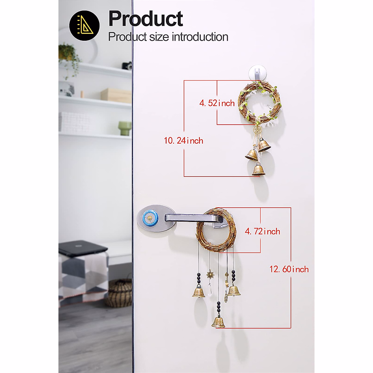 Witch Bells for Home Protection, Christmas Bells, Handmade Witchy Decor for Attracts Positive and Drive Out Negative, Boho Door Handle Garden Patio Magic Bell Beads Wicca Supplies