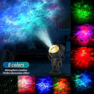 BestYiJo Astronaut Light Projector, Galaxy Projector Night Light 3D Nebula Decor lamp for Kids Room with Remote Control, 8 Color Modes Star Projector for Bedroom Ceiling Gaming Room Decor