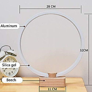 LONRISWAY LED Wood Table Lamp, Bedroom Bedside Night Light, Dimmable Led Lighting, Creative Home Decor, Unique House warmging Gift 1.3m Cable, 5W 350LM Nightstand Lamps