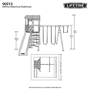 Lifetime 90913 Adventure Clubhouse Swing Set, Brown/Green
