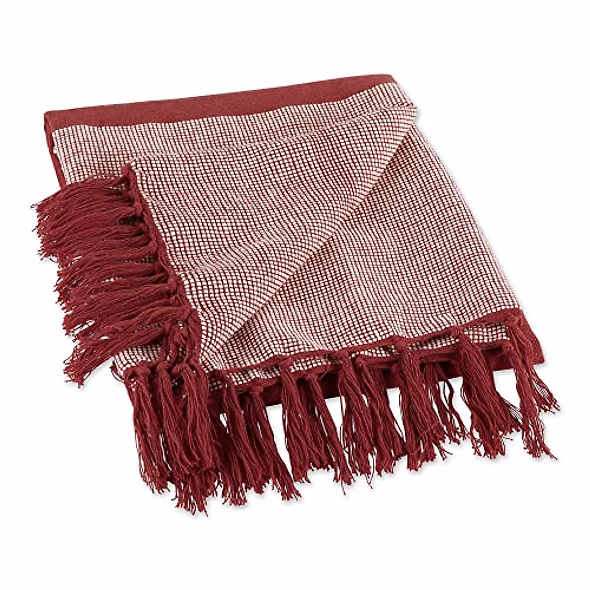 DII Striped Throw Collection Urban Cityscape Border, Barn Red