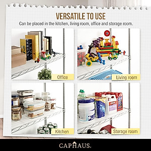 CAPHAUS NSF Commercial Heavy Duty Adjustable Wire Shelving Wheels, Liners, Leveling Feet, Storage Metal Shelf, Basement Garage Shelving Storage, Utility Wire Rack Storage Shelving 36 x 18 x 76 4-Tier