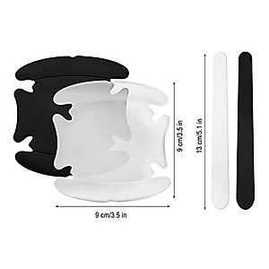 Klyuqoz Car Door Handle Protector, Car Door Handle Scratch Protector Pack of 16, Universal Car Clear Door Bowl Paint Protection Film Waterproof Anti-Scratch Stickers (Clear, Black)