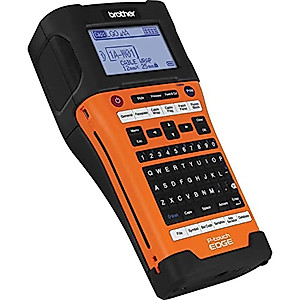 Brother PT-E500 Industrial Handheld Labeling Tool, Orange - USB Connectivity - 1.2" per Second Print Speed, up to 24mm Tape Size, 180 dpi, Auto Cut Label Printer with Carrying Case, Cbmoun