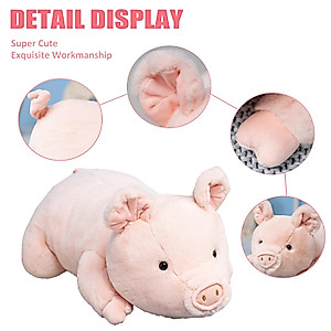 Weighted Stuffed Animals, 5lbs Weighted Pig Stuffed Animal Plush Toy Pink Pig Weighted Plush Animals Hugging Pillow Gifts for Kids and Adults, 25.2 inch