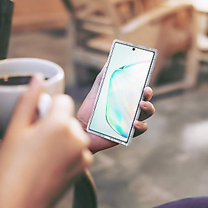 SURITCH Galaxy Note 10 Plus Case, Natural Marble, Built-in Screen Protector, Full-Body Shockproof Rugged Bumper - Gold