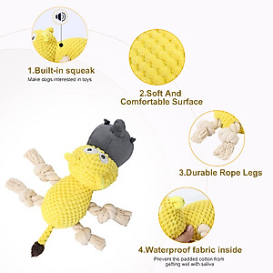 X-XDUN Dog Toy, Large Dog Squeaky Toys, Stuffed Animal Dog Plush Toy for Puppy, Small, Middle, Large Dogs，Puppy Chew Toys Small Dogs to Keep Them Busy