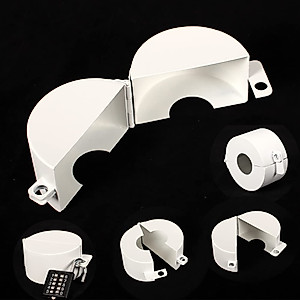 Outdoor Faucet Lock System -Gate Valve LockoutDevice -Stainless Steel Prevent Water Theft by Cover and Code Lock,Stop Unauthorized Water use and Vandalism,Faucet Protection Cover (White Password Lock