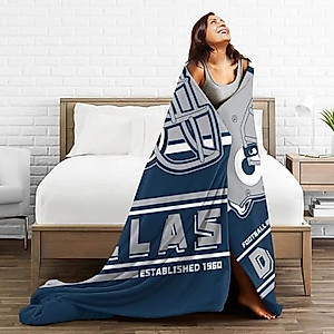Nmdswov Dallas Throw Blanket Custom Football Style Blanket Gifts for Men Women Youth Fans Blanket for Sofa Bed Couch Living Room Chair, 60" X 50"