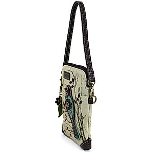 Chala Women's Safari Animal Canvas Crossbody Cell Phone Purse with Adjustable Strap -Sand (Bird)