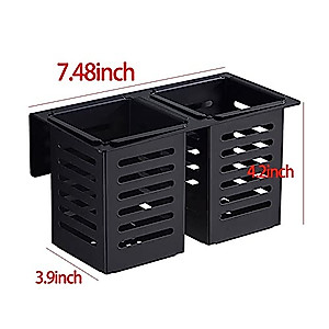 Yalych Utensil Caddy Wall-Mounted Tableware Chopstick Holder Stainless Steel Silverware Drain Basket Pen Holder