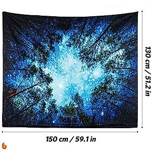 Urbanstrive Not Fade Machine Washable Mandala Tapestry Wall Hanging Trippy Hippie Bohemian Psychedelic Wall Tapestry for Bedroom Living Room, Blue White, Small (28.7x37.4 Inches)(73x95 cm)