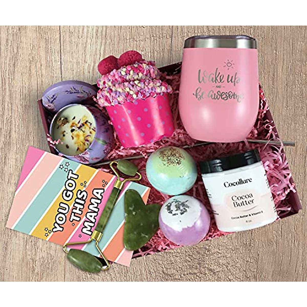 New Mom Gifts Ideas - Best Relaxing Spa Gift Bath Box Set for Women - Pregnancy New Mom Care Package - Unique Present Idea for First Time Mom Expecting Mother - Baby Shower Basket