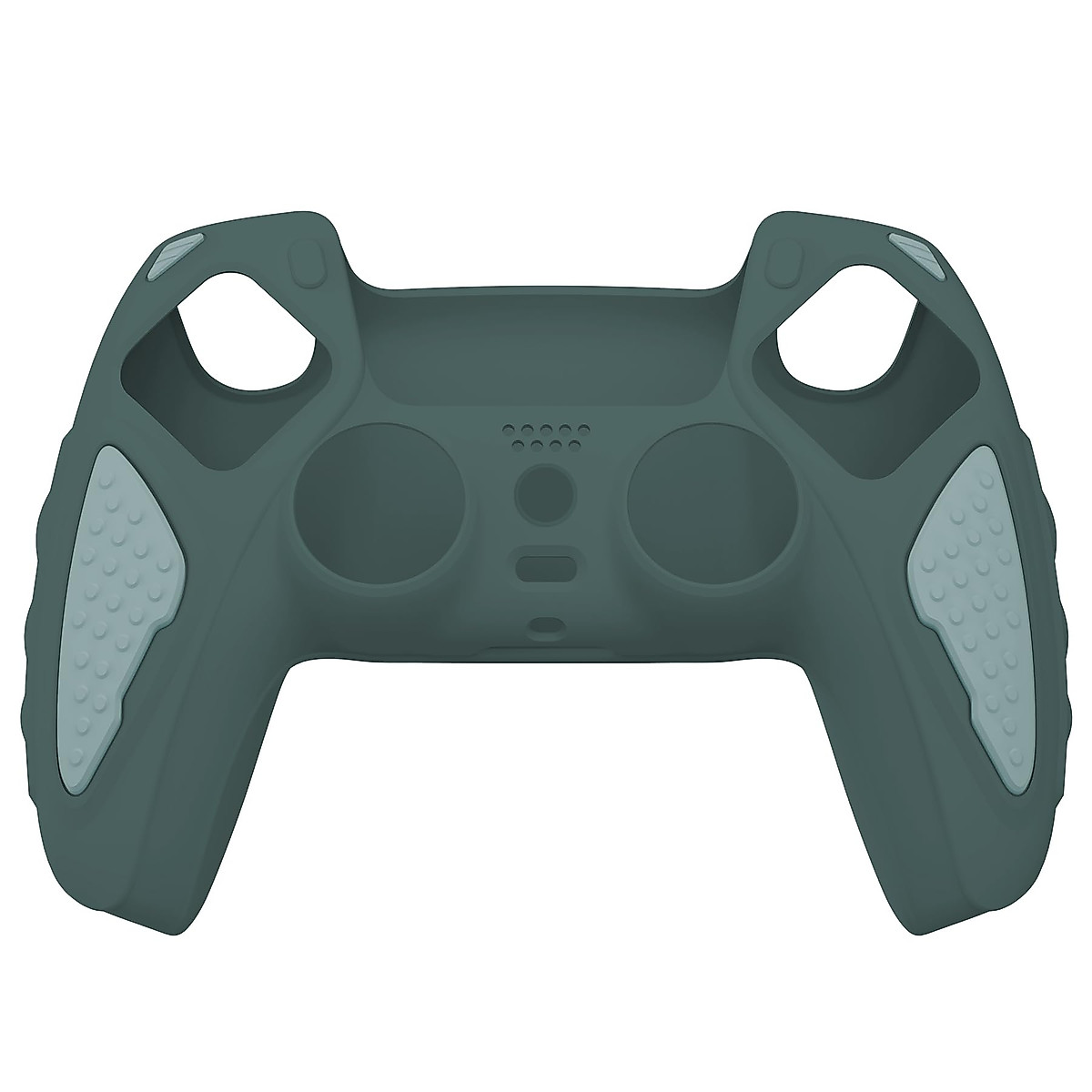 PlayVital Knight Edition Templeton Gray & Jade Grey Two Tone Anti-Slip Silicone Cover Skin for ps5 Controller, Soft Rubber Case for ps5 Wireless Controller with Thumb Grip Caps
