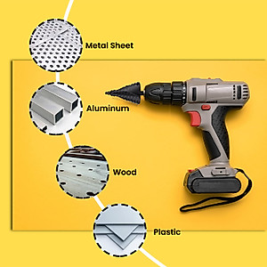 Lichamp Jumbo 2-3/8" Unibit Step Drill Bit for Metal, Extra Large Drill Stepper Bit for Hard Metal Heavy Duty, 12 Sizes from 1/4" to 2-3/8", Spiral Grooved, C5BK