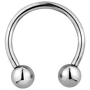 Forbidden Body Jewelry 16g 11mm Surgical Steel Internally Threaded Horseshoe Body Piercing Ring