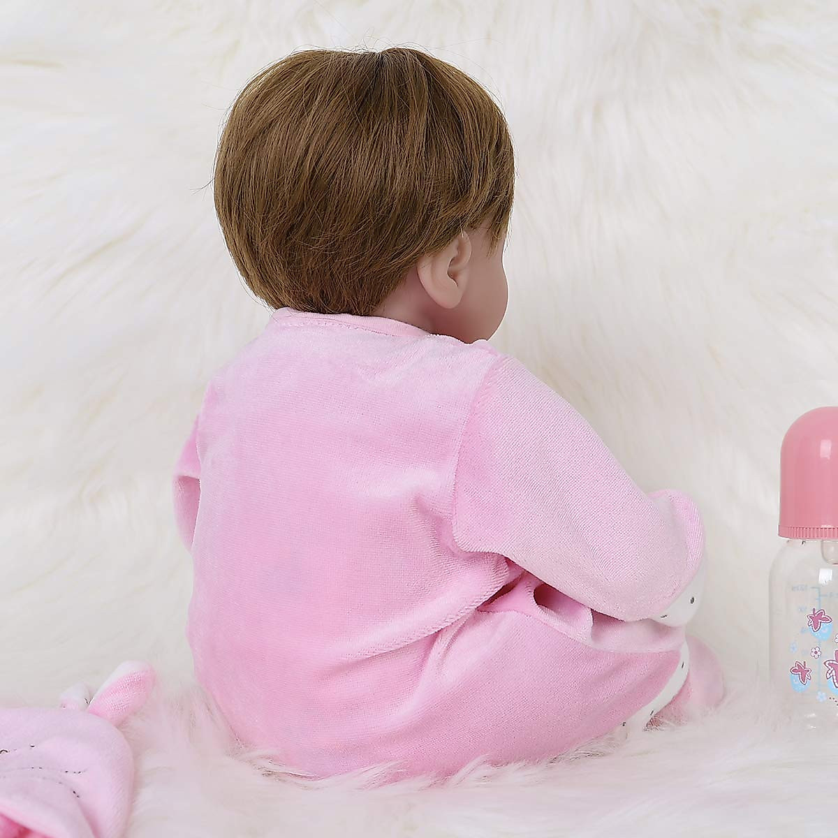 ENADOLL Reborn Baby Doll Realistic Silicone Vinyl Pink Mouse Baby 16 inch Weighted Soft Body Lifelike Doll Gift Set for Ages 3+(Pink Mouse)