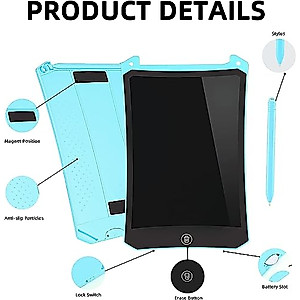LCD Writing Tablet, 8.5 Inch Colorful Doodle Board Electronic Doodle Pad, Drawing Board Drawing Tablets for Kids, Educational Toys Birthday Gifts for Girls Boys Age 3-8 (Blue)