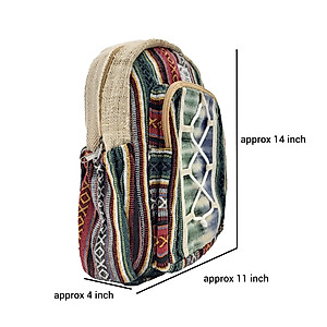 Fwosi Hemp Hippie Backpack – Cute Trendy Men & Women Multipurpose Backpacks with Laptop Sleeve - Handmade in Nepal - Sustainable Lightweight Laptop Bag
