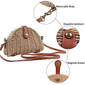 KUANG! Womens Straw Crossbody Bag Handbag Shoulder Clutch Messenger Handbags Beach Straw Purse for Ladies