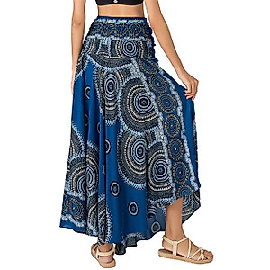Joob Joob Long Boho Skirts for Women - Bohemian Hippie Maxi Summer Skirt Blue