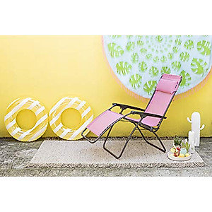 Lafuma R-Clip Zero Gravity Patio Recliner (Ocean Blue Batyline Canvas) Outdoor Folding Lounge Chair