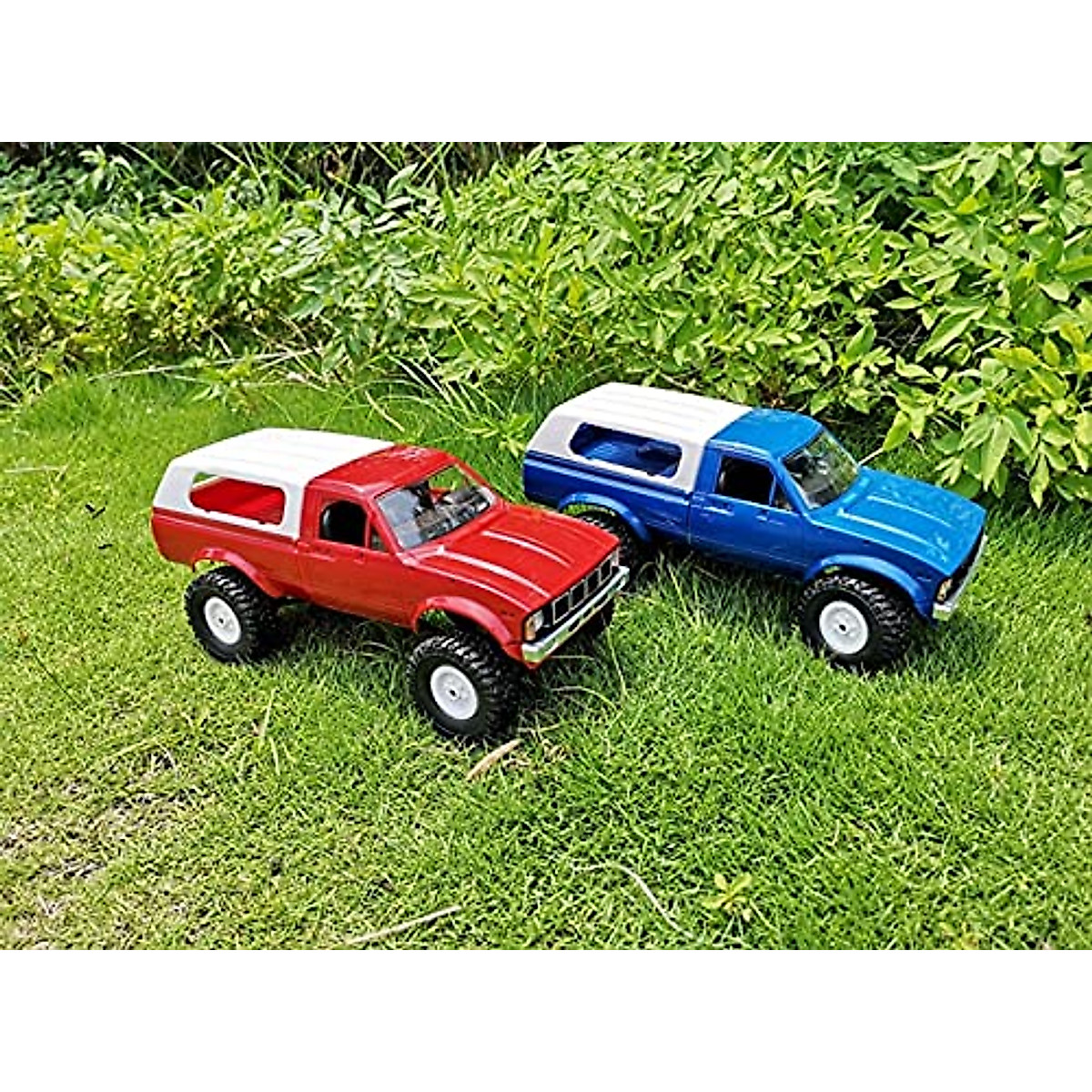 FMTStore WPL C24 1/16 2.4GHz 4WD RC Car Crawler Headlight Remote Control Crawler Off-Road Pick-up Truck RTR Toy Boy, Girl and Adult (Blue)