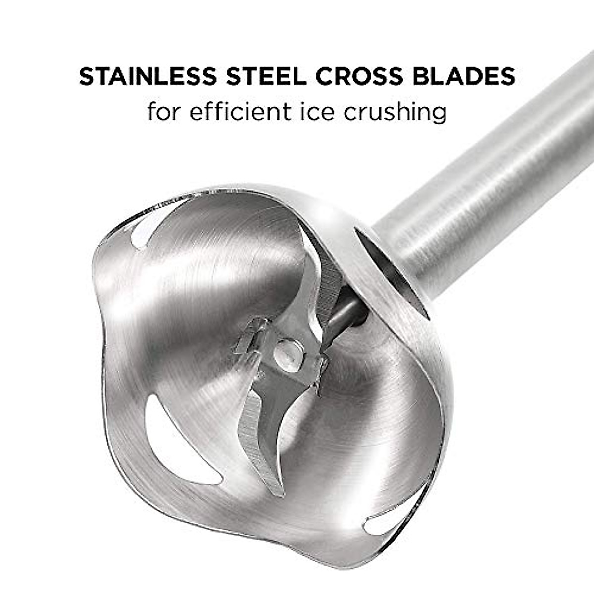 Chefman Immersion Stick Hand Blender with Stainless Steel Blades, Powerful Electric Ice Crushing 2-Speed Control Handheld Food Mixer, Purees, Smoothies, Shakes, Sauces & Soups, Sage