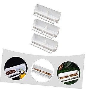 Balacoo 3pcs Cage Fruit Design Holder Girds Parakeet Food Dispenser Trough Double Birdcage Hanging Bird Feeder for Small African Buckle Gray Macaw Cup Parrot White Bowl Canary Water
