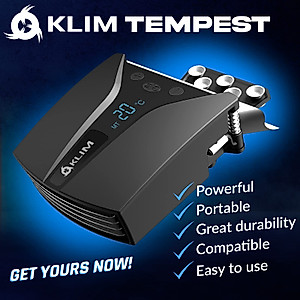 KLIM Tempest Laptop Cooler with Vacuum Fan - New 2024 - Gaming Laptop Fan with Display - Temperature Detection + Automatic/Manual Mode - 4000 RPM - Portable - Compatible with Laptop Cooling Pads