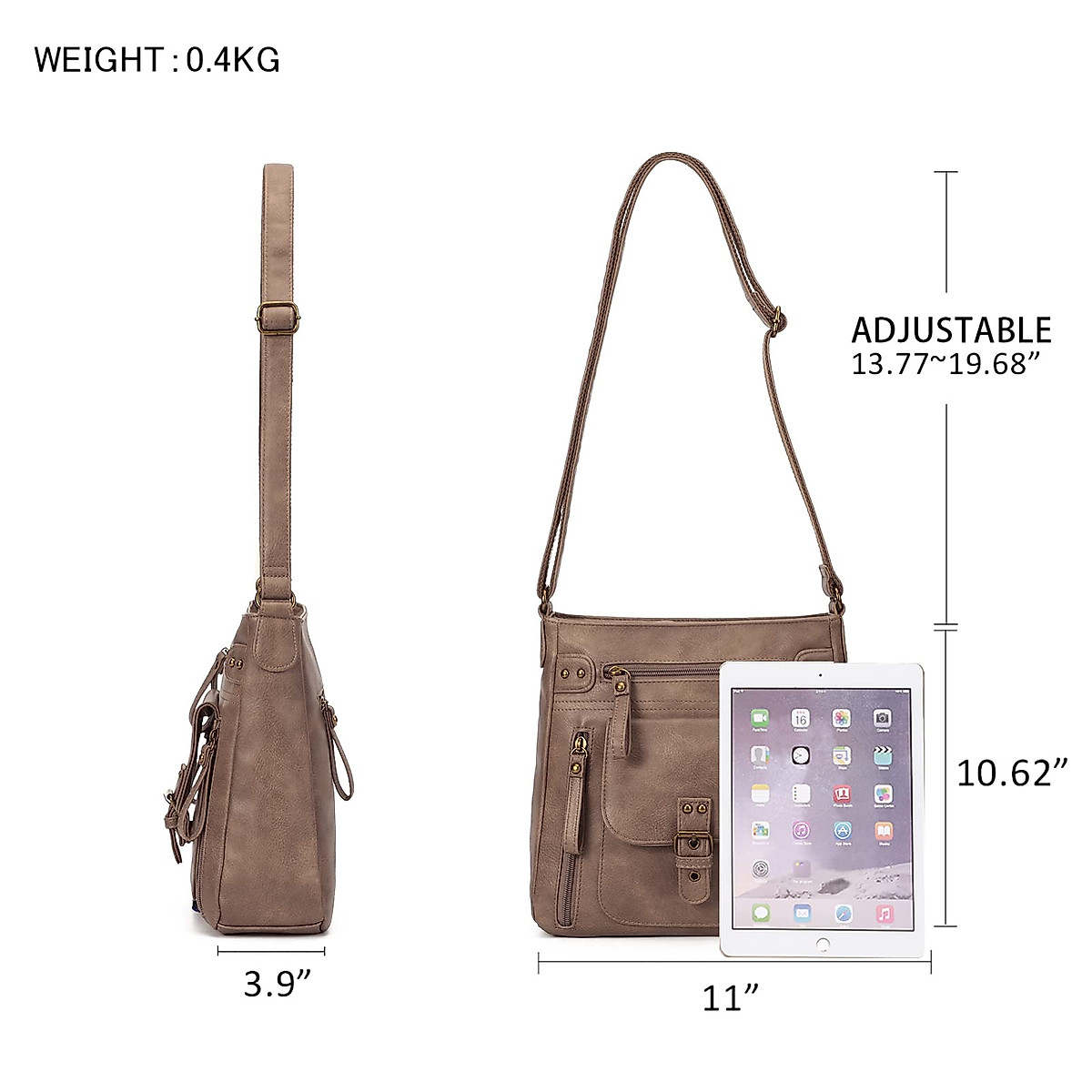 KL928 Crossbody Purses for Women Shoulder Bag,PU Washed Leather (01-Grey-2)