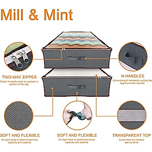 MoEnergy 90L Under Bed Storage Containers, Closet Organizers and Storage Bins, Foldable Underbed Storage Bags for Blankets, Towels, Comforter, Sweaters, Linen Sheets, Wrapping Paper (Brown, 4 Pack)