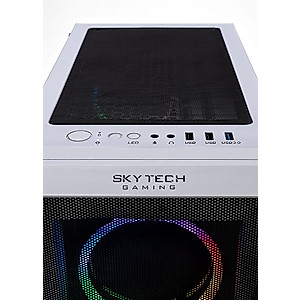 Skytech Gaming Chronos Gaming PC Desktop - AMD Ryzen 5 5600X 3.7GHz, RTX 3070 8GB, 16GB DDR4 3200, 1TB NVME, 650W Gold PSU, Windows 10 Home 64-bit, AC WiFi, White
