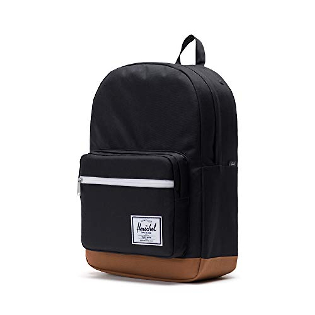 Herschel Pop Quiz Backpack, Black/Saddle Brown, Classic 22L